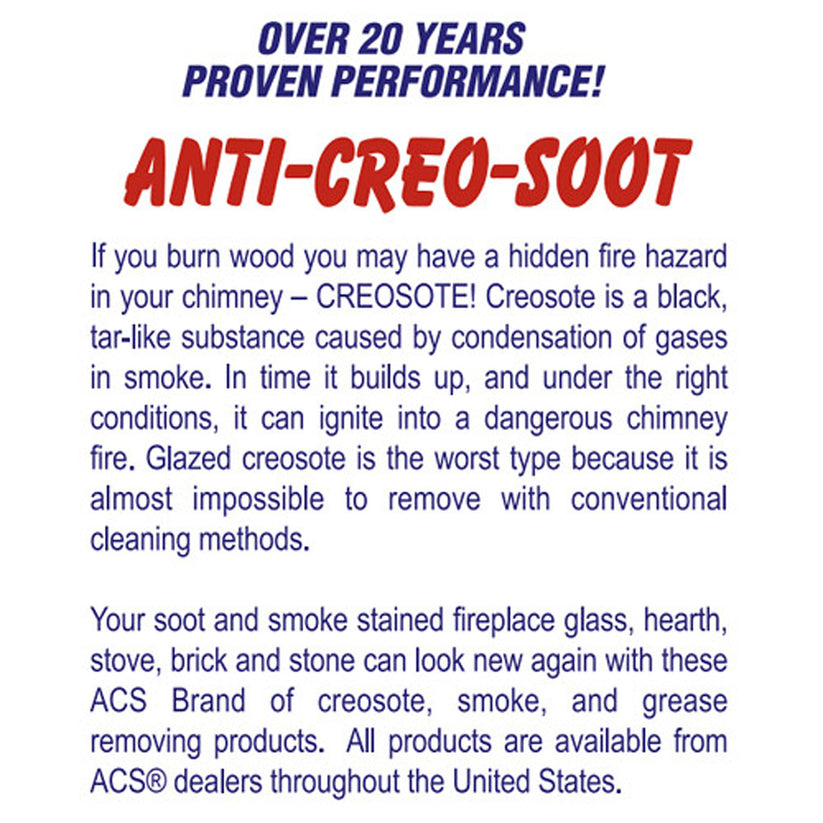 ACS Anti-Creo-Soot Creosote Remover - Gallon | Fireplace Maintenance ...