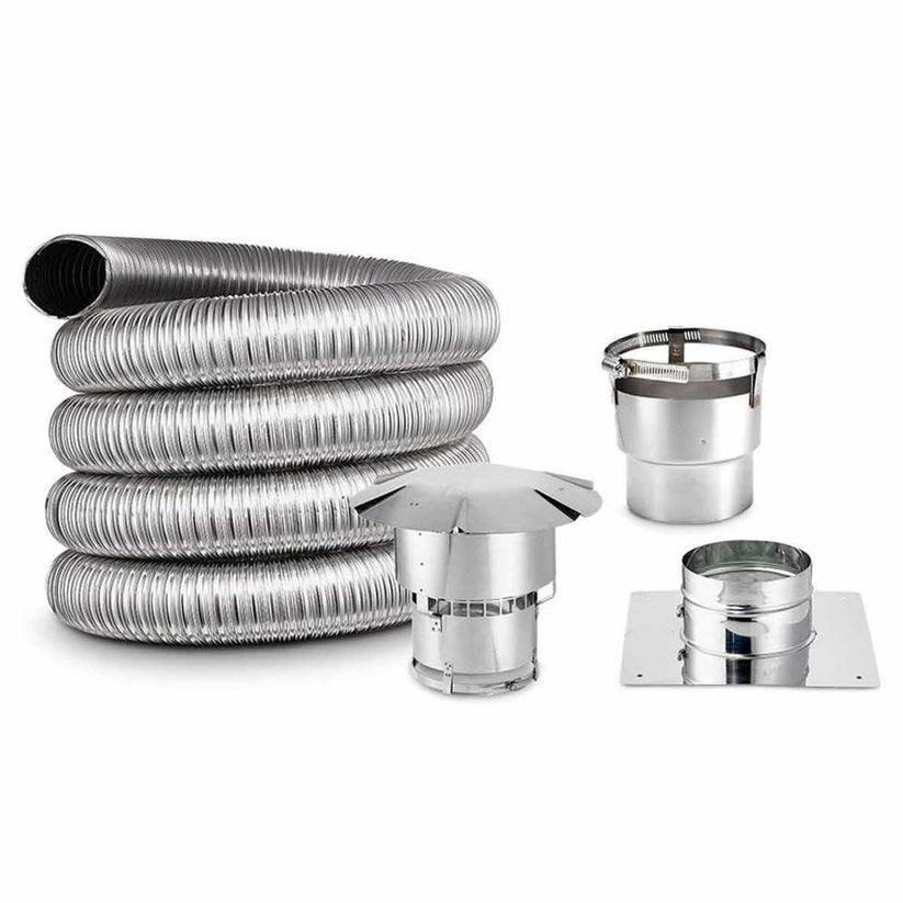 Lifetime 8''x25' Chimney Smooth-Wall Liner Kit Stove Adapter | Chimney ...