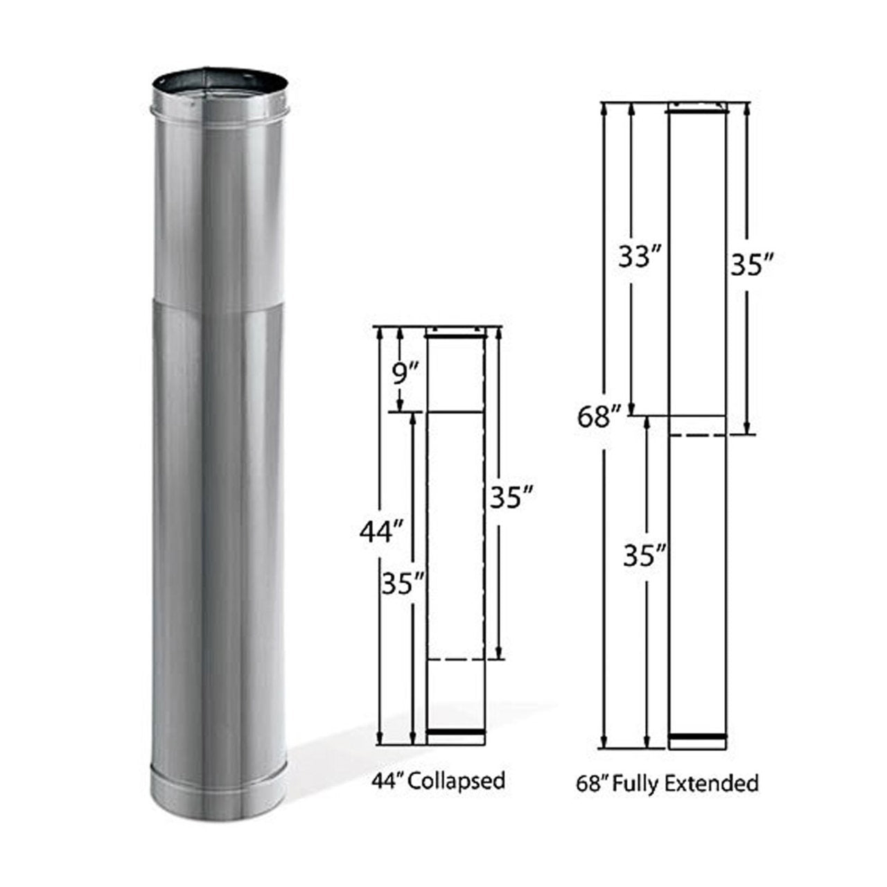 6" DuraBlack Stainless Steel Stove Pipe - Single Wall Pipe - Stove Pipe ...