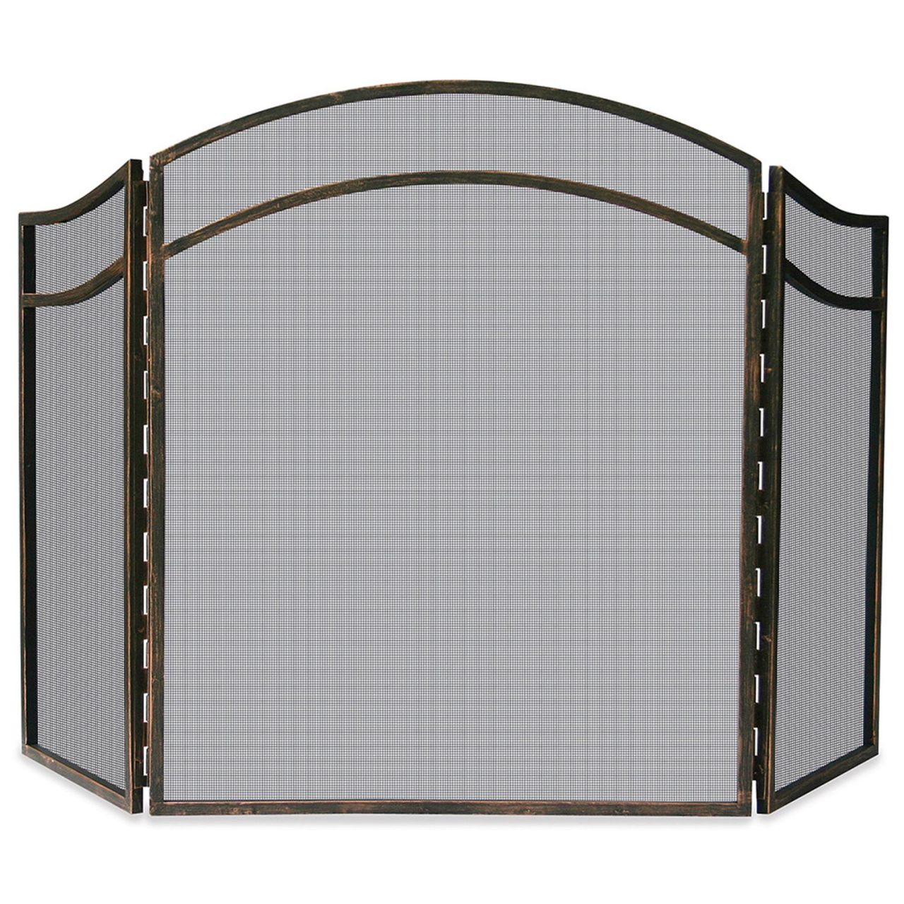 3 Panel Antique Rust Finish Wrought Iron Screen w/ Arch Top – Northline ...