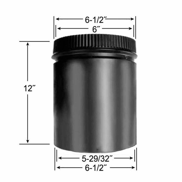 Selkirk 6'' x 12'' DSP Double Wall Black Stovepipe - DSP-6P12 | Stove ...