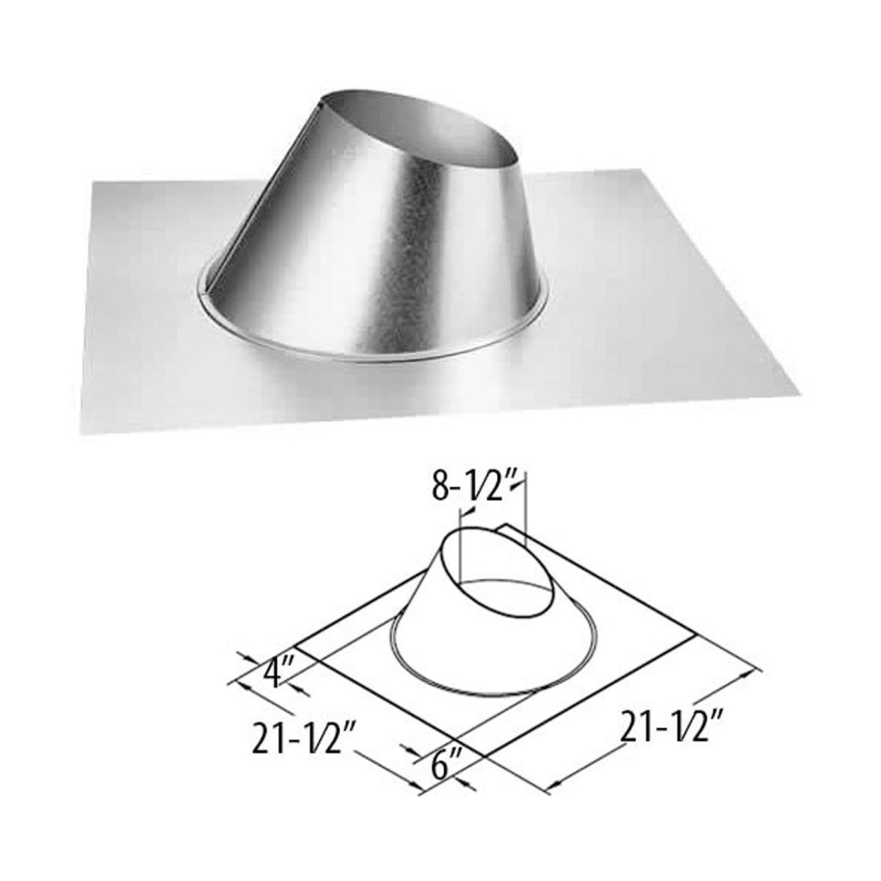 5'' x 8'' DirectVent Pro DSA Flat Roof Flashing - 58DVA-F12DS ...
