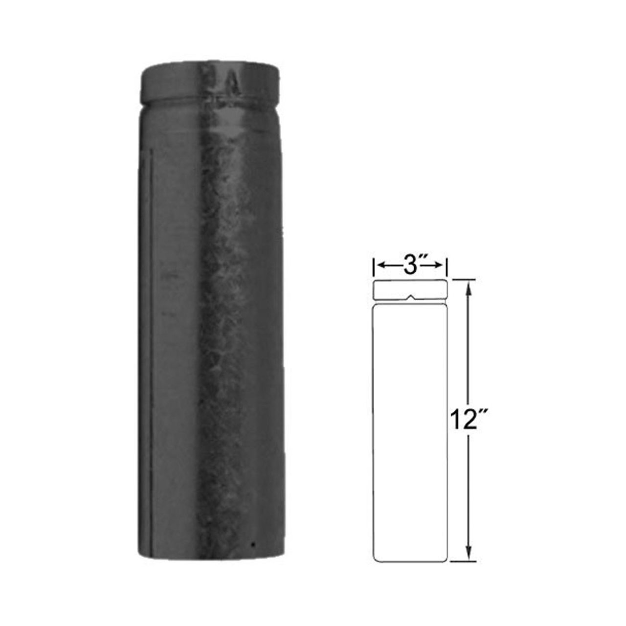 3'' x 12'' Adjustable Length Selkirk VP Pellet Vent Pipe - Black - 3VP ...
